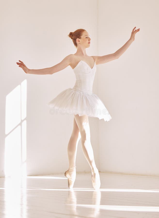 Professional Dancer Woman in Ballet Dance Studio, Art School for ...