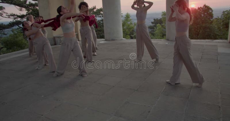 Beautiful Interpretive Dance Outdoors in the Early Morning, Young ...
