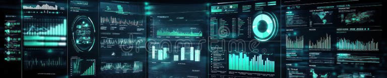 Professional Dark Themed Business Dashboard Interface for Data Analysis and Visualization Stock ...