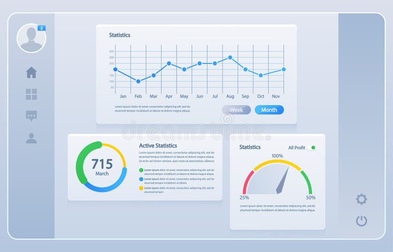 Professional Dashboard with Detailed Business Analytics. Stock Vector ...