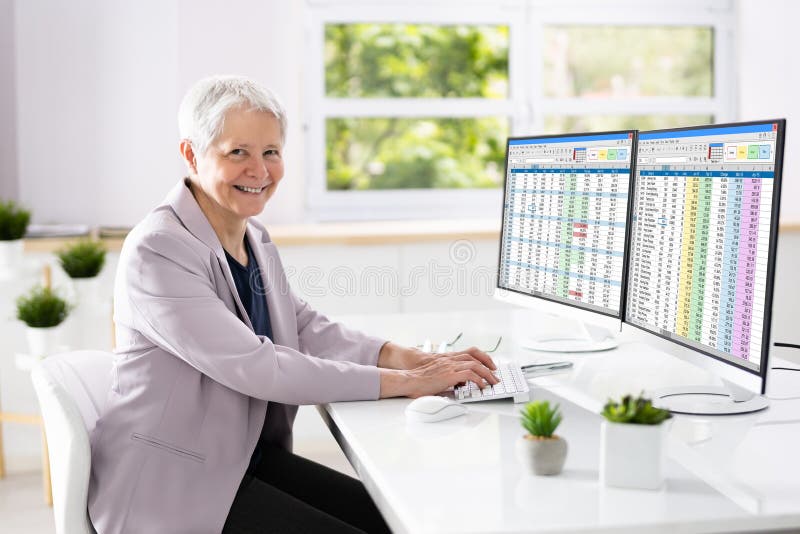 Professional Data Analyst stock image. Image of monitor - 255072783