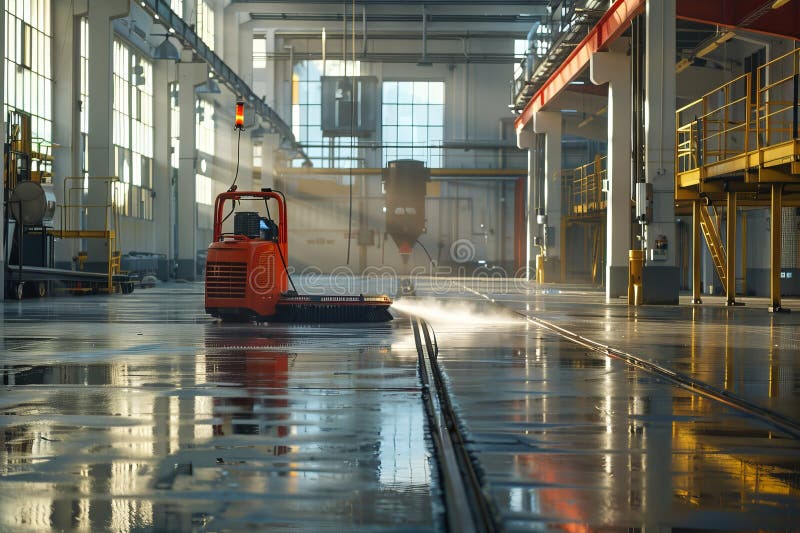 Professional Daytime Cleaning Concept in Industrial Premises for ...