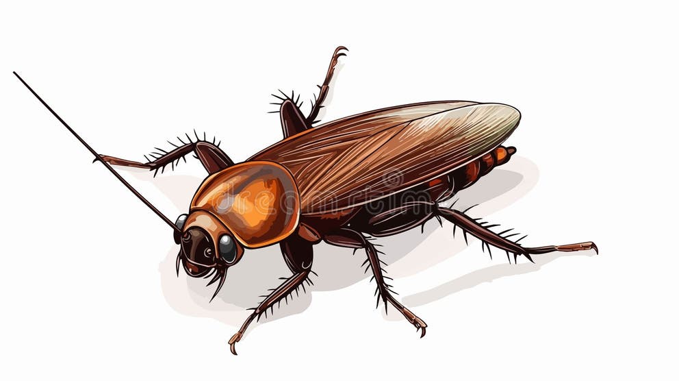 Professional Dead Cockroach Cartoon on White Background for Designs and Projects Stock Vector ...