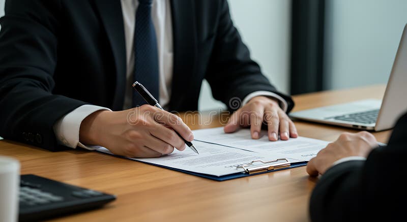 Professional Deal Signing Corporate Paperwork Process Stock ...