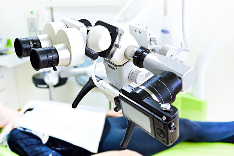 Professional Dental Endodontic Binocular Microscope. Stock Image ...
