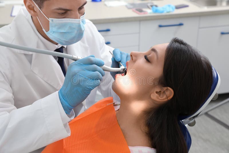 Professional Dentist Working with Patient Stock Image - Image of ...
