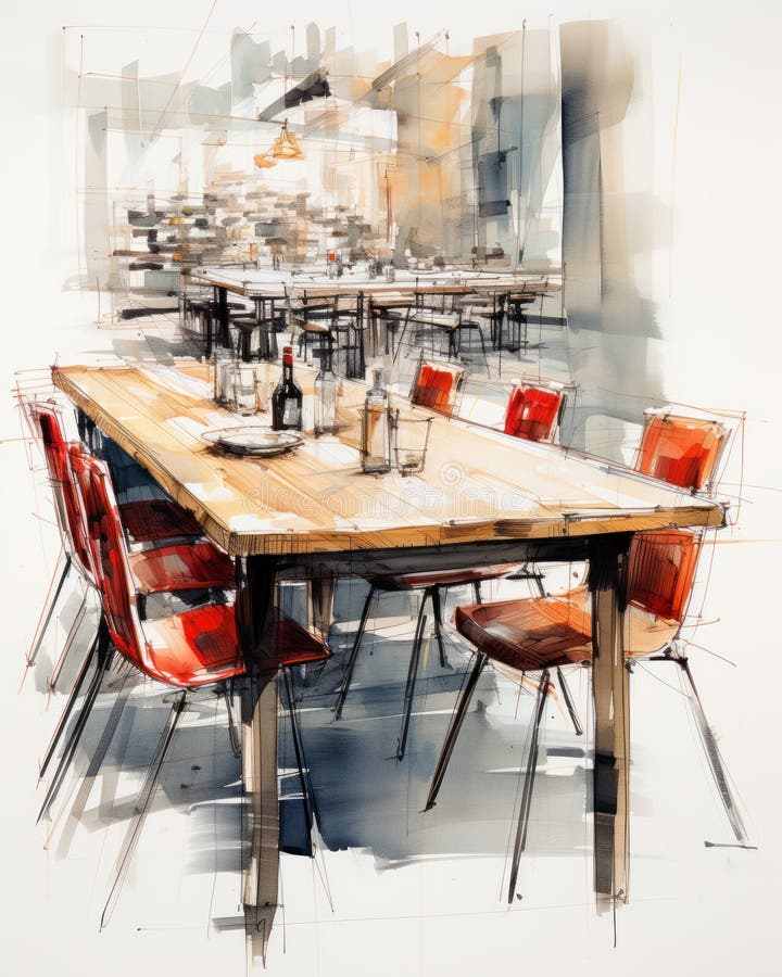 Professional Desktop Sketch Stock Illustration - Illustration of style, home: 287514033