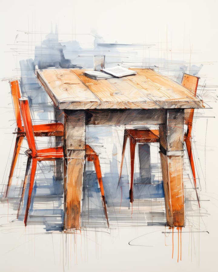 Professional Desktop Sketch Stock Photo - Image of sketch, workspace ...