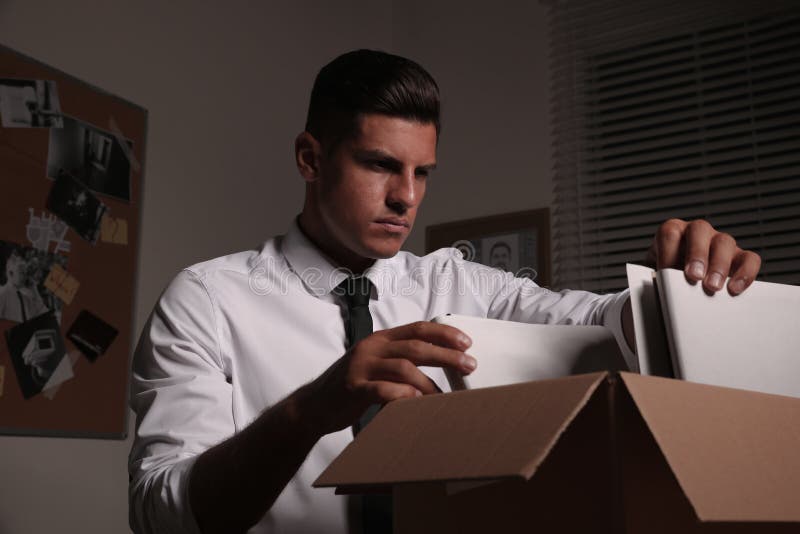 Professional Detective Doing Paperwork in His Office Stock Image ...