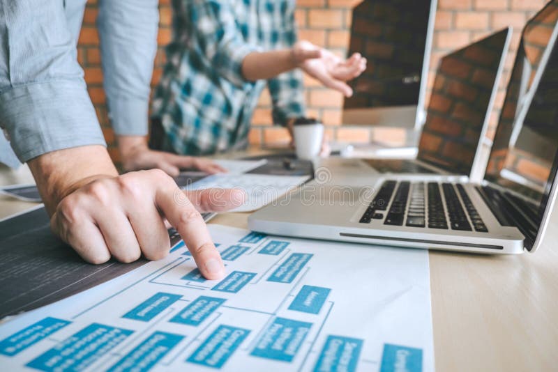 Professional Developer Programmer Cooperation Meeting and Brainstorming and Programming in ...