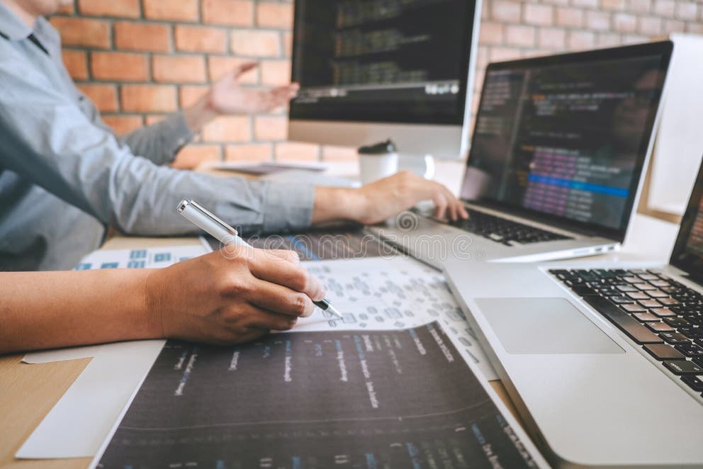 Professional Developer Programmer Cooperation Meeting and Brainstorming ...