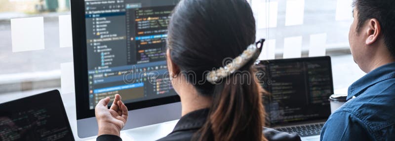 Professional Developer Programmer Working A Software Website Design And ...