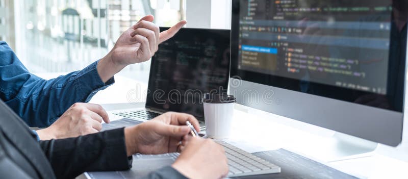 Professional Developer Programmer Working a Software Website Design and Coding Technology ...