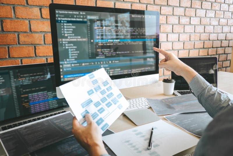 Professional Developer Programmer Working A Software Website Design And Coding Technology