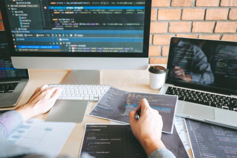 Professional Developer Programmer Working A Software Website Design And Coding Technology