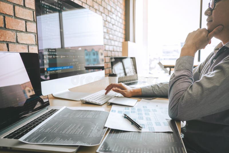 Professional Developer Programmer Working A Software Website Design And Coding Technology
