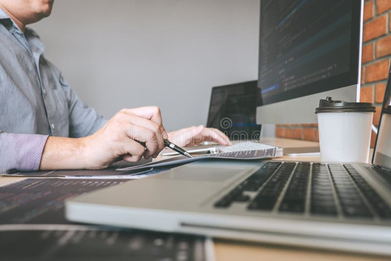 Professional Developer Programmer Working A Software Website Design And Coding Technology