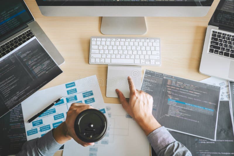 Professional Developer Programmer Working A Software Website Design And Coding Technology