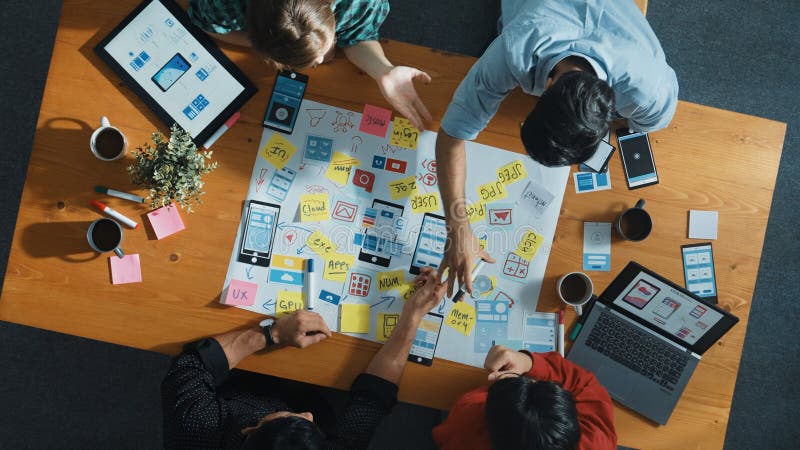 Skilled Developer Team Sharing Ux Ui Design by Using Mind Map ...