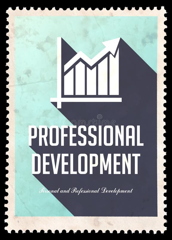 Professional Development on Blue in Flat Design. Stock Illustration ...
