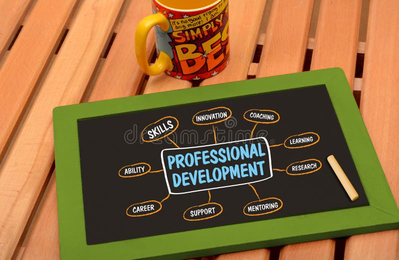 Professional Development Chart Drawing Chalkboard Stock Photo - Image ...