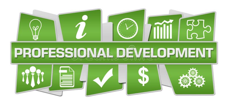 Professional Development Green Symbols Top Bottom Stock Illustration ...
