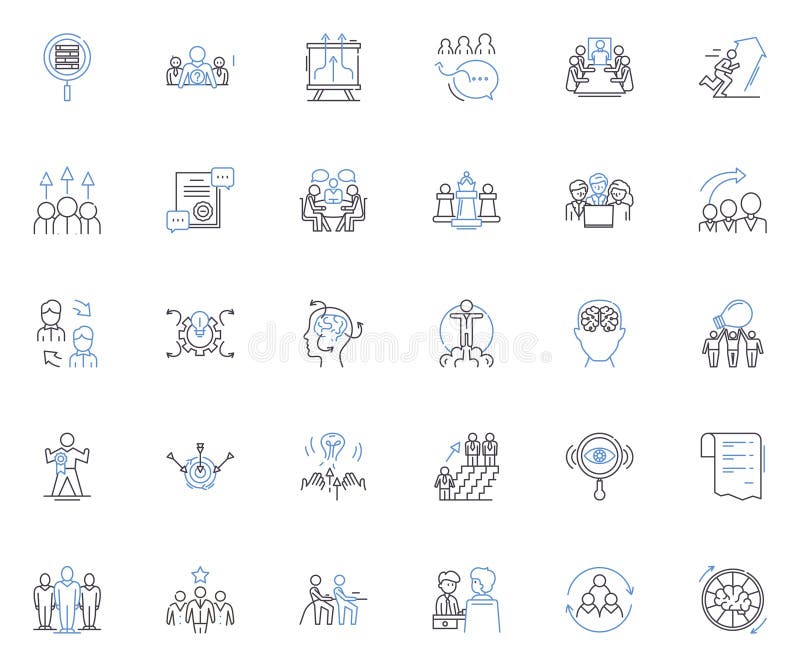 Professional Development Line Icons Collection. Learning, Growth ...