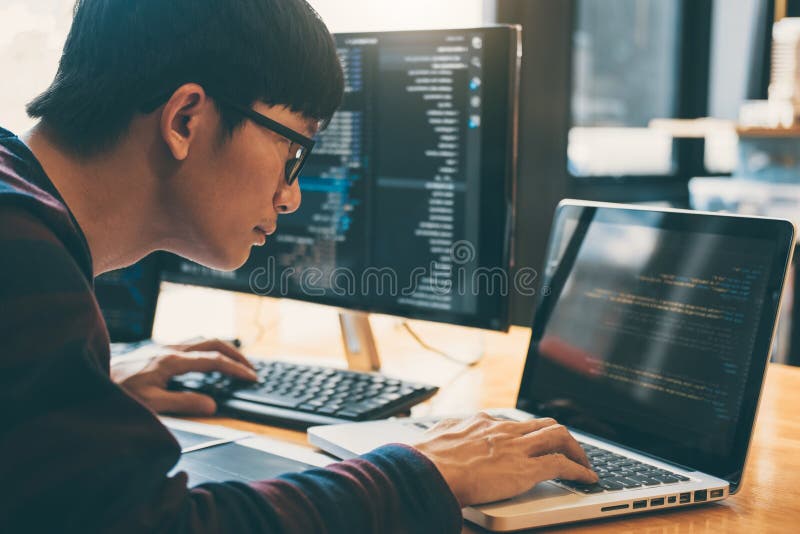 Professional Development Programmer Working In Programming Website A Software And Coding