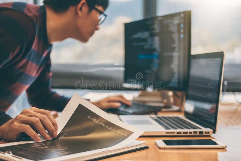 Professional Development Programmer Working in Programming Website a Software and Coding ...