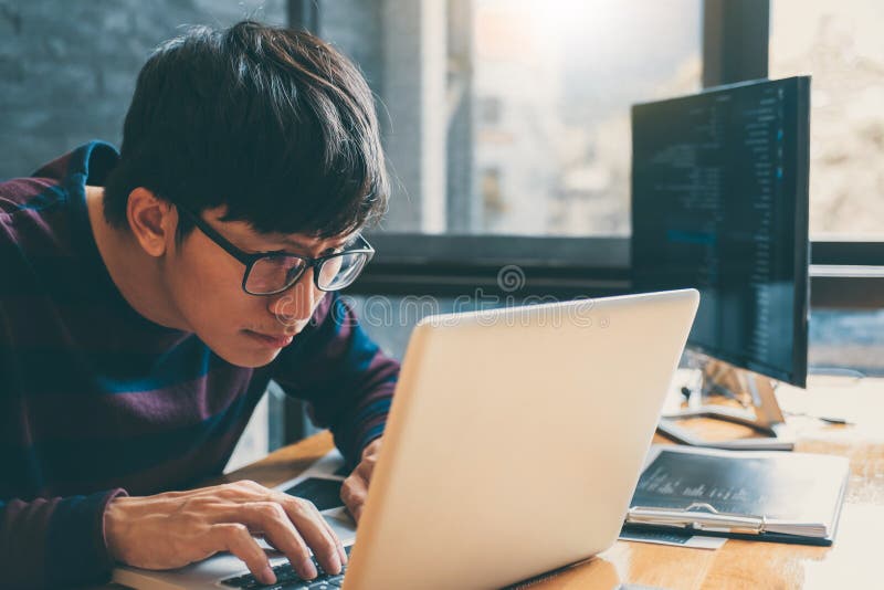 Professional Development Programmer Cooperating Meeting and Brainstorming and Programming ...