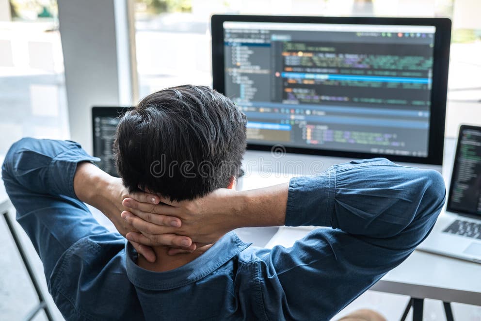 Professional Development Programmer Working in Programming Website a Software and Coding ...