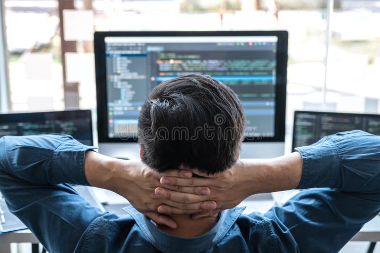 Professional Development Programmer Working in Programming Website a Software and Coding ...