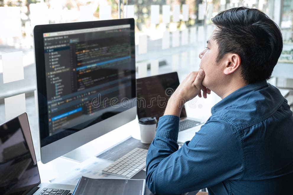 Professional Development Programmer Working In Programming Website A Software And Coding
