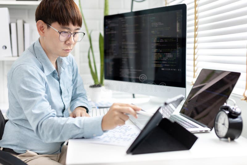 Professional Development Programmers are Using Tablet To Test the ...