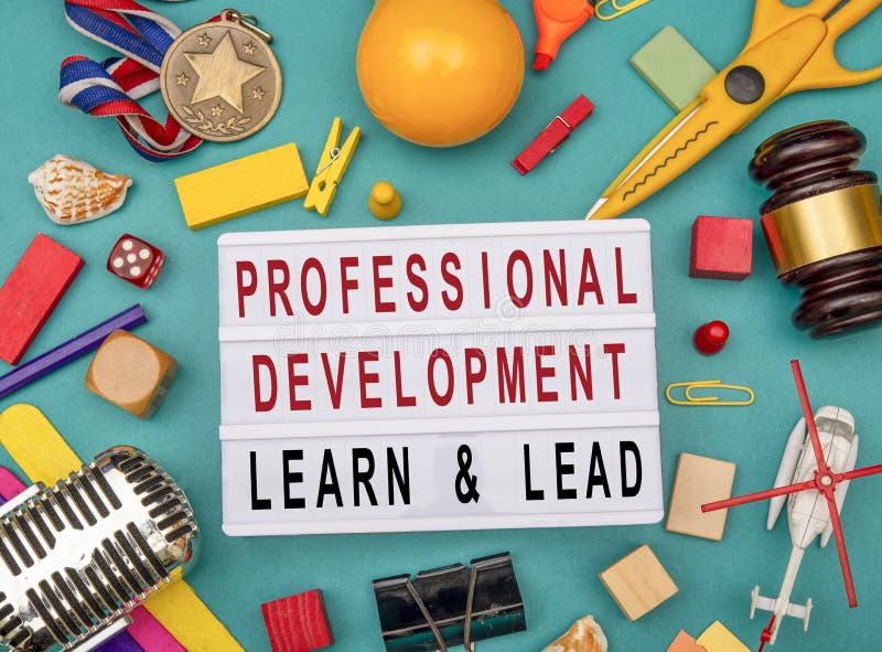 Professional Development Chart Drawing on Office Laptop Screen Stock ...