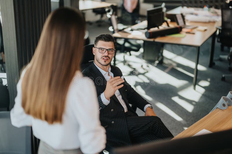 Professional Dialogue Multicultural Business Employees Office Setting ...