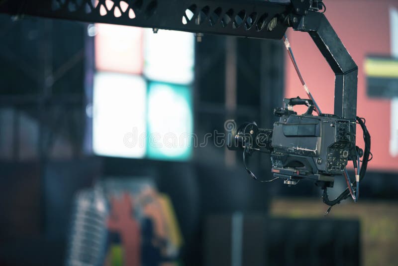 Professional Digitak Video Camera on Crane Record Live on Event ...