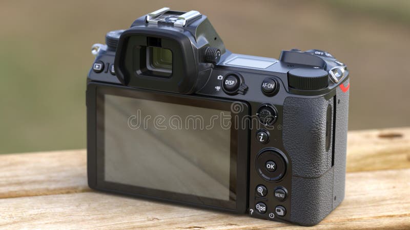 Professional Digital Camera with LCD Display Features Stock Image ...