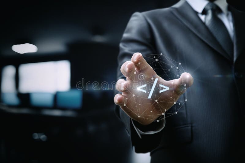 Professional with Digital Code Symbol Stock Image - Image of development, blurred: 386909663
