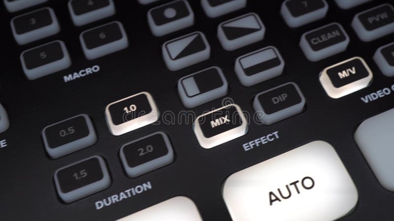 Professional Digital Mixer Close-up. Camera Control Panel with Many ...