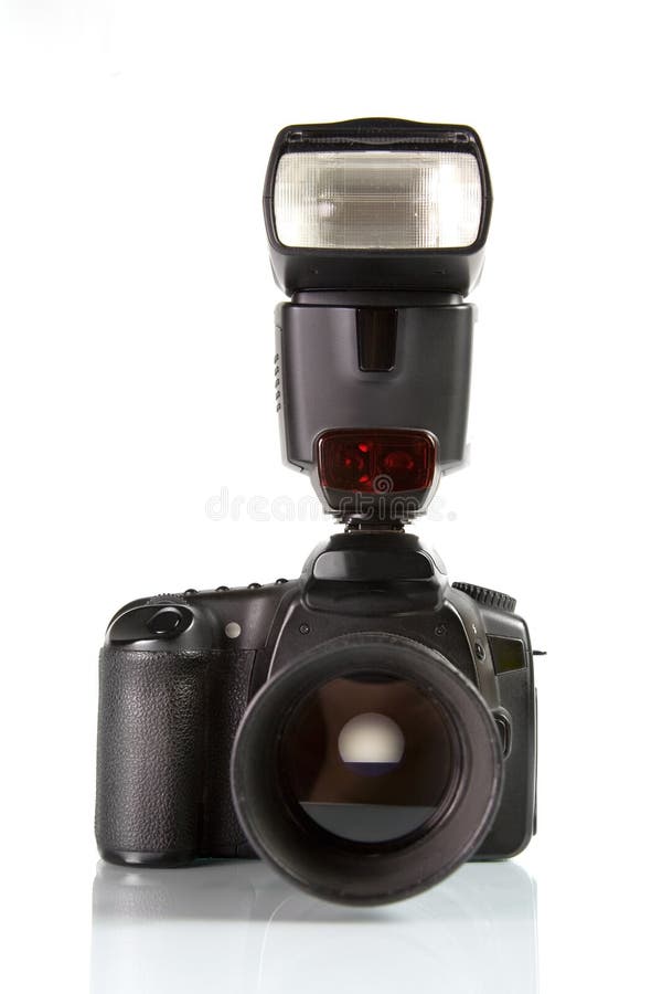 Professional Digital Photo Camera Front View Stock Image - Image of ...