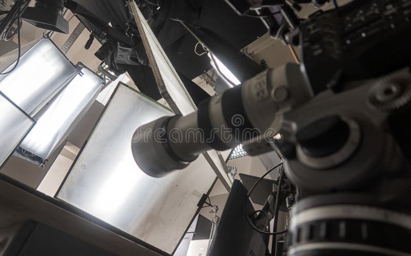 Professional Digital Video Camera Cinematography in the Pavilion. Stock ...