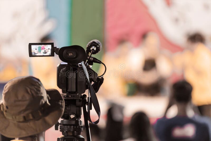 Professional Digital Camera Recording Video in Music Concert Festival ...