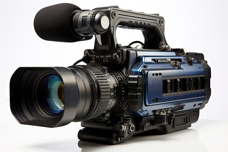 Professional Digital Video Camera, Isolated on White Background Stock ...