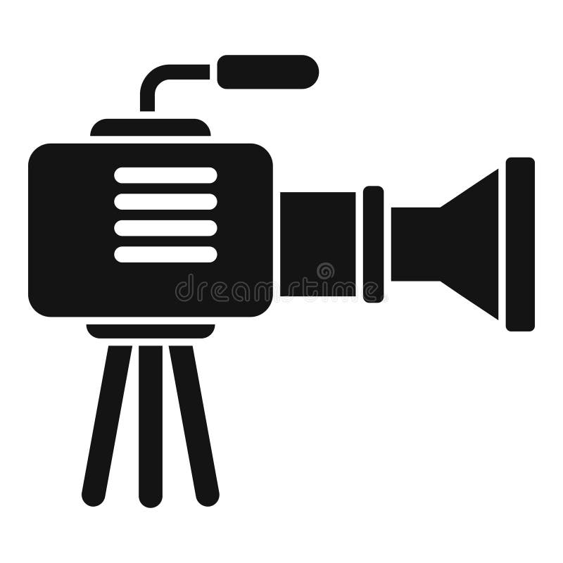 Professional Digital Video Camera Standing on Tripod is Recording Stock ...