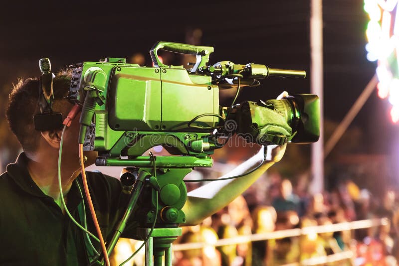 Professional Digital Camera Recording Video in Music Concert Festival ...