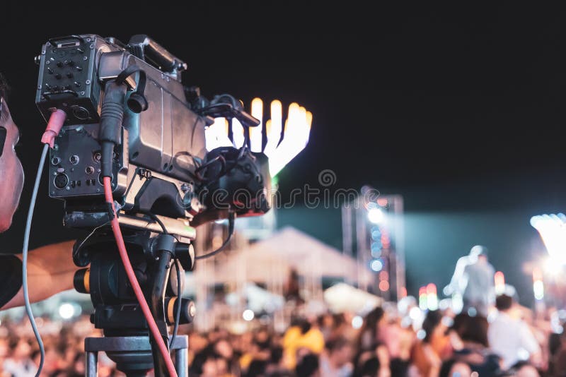 Professional Digital Camera Recording Video in Music Concert Festival ...