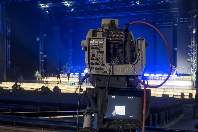 Professional Digital Video Camera. Stock Image - Image of conference ...