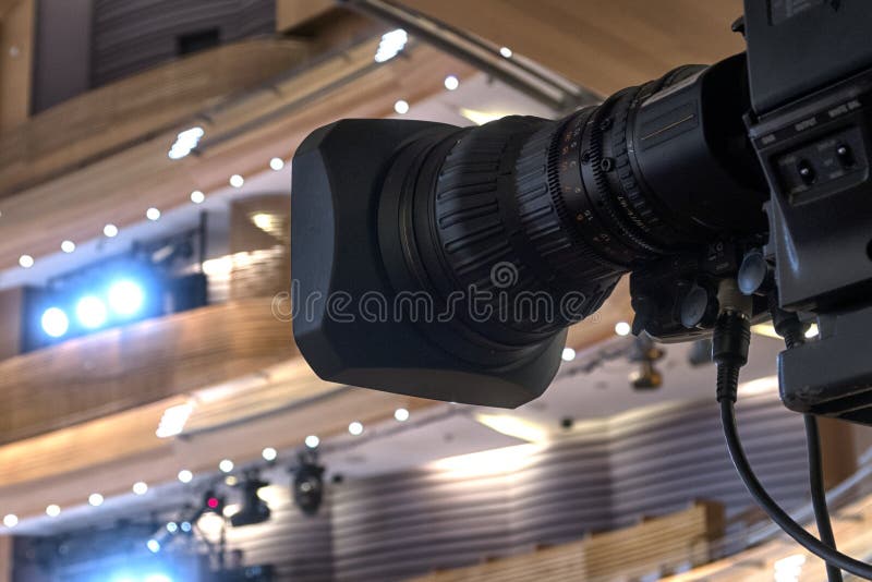 Professional Digital Video Camera. Stock Image - Image of lens ...
