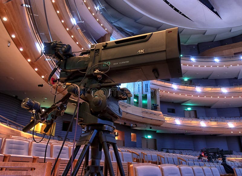 TV Broadcast of the Event from the Theater. Stock Photo - Image of ...